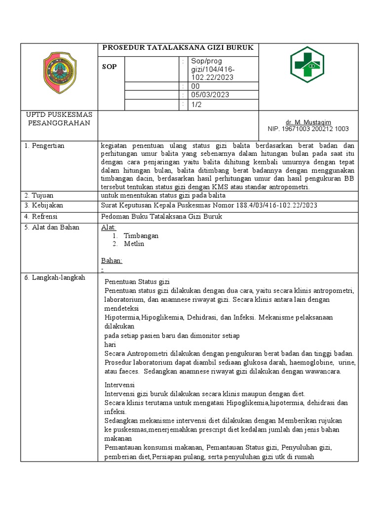 Tatalaksana Gizi Buruk | PDF | Pengembangan Diri | Kesehatan Holistik