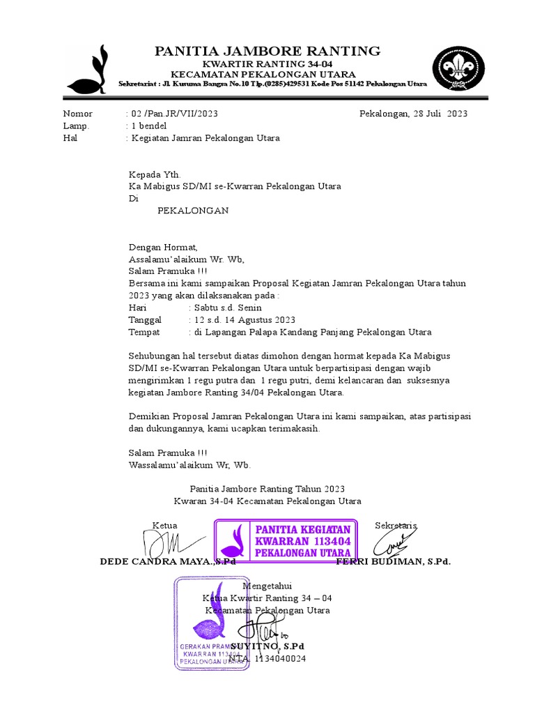 Proposal Jambore 2023 | PDF