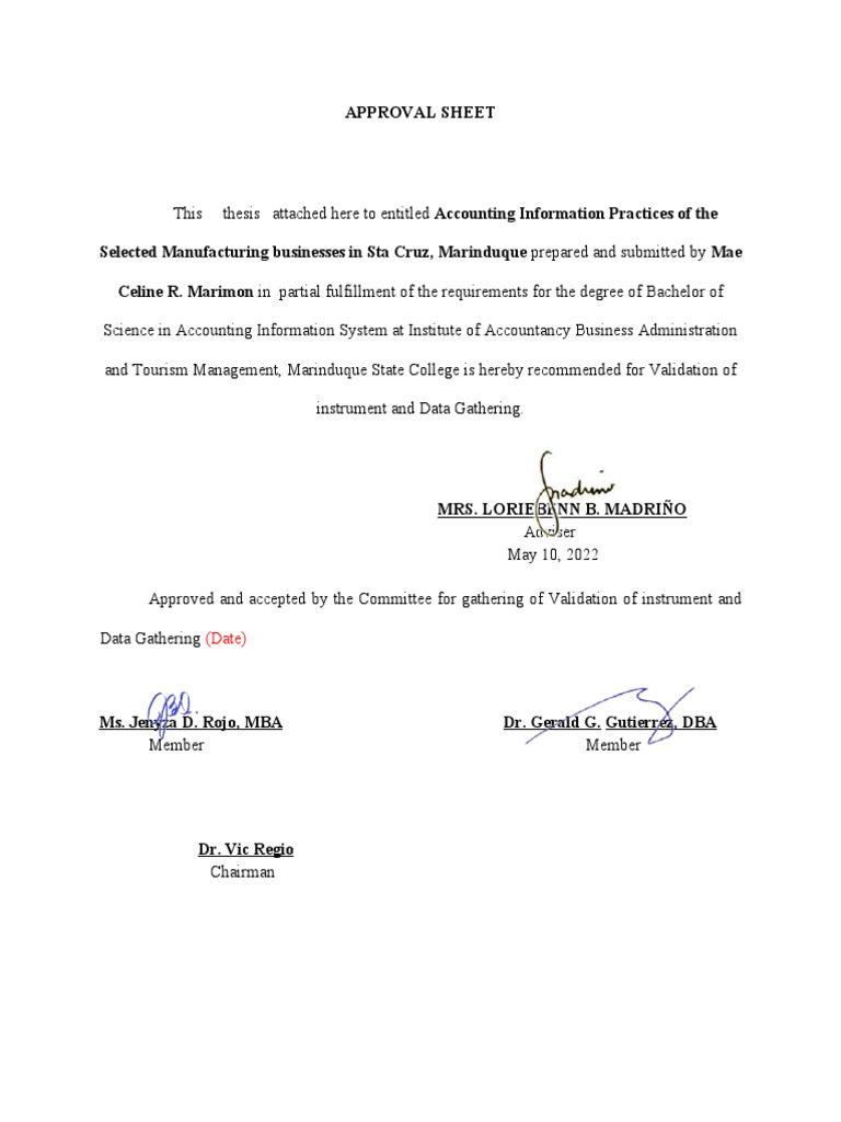 Approval Sheet | PDF