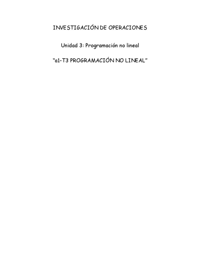 Programacion No Lineal | PDF | Programacion no lineal | Programación de ...