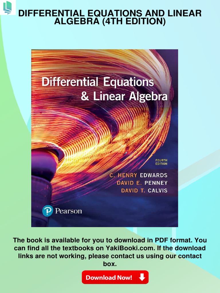 (PDF) Differential Equations and Linear Algebra (4th Edition) | PDF ...