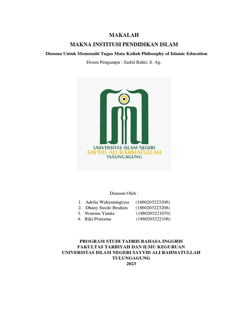 Makna Institusi Pendidikan Islam | PDF
