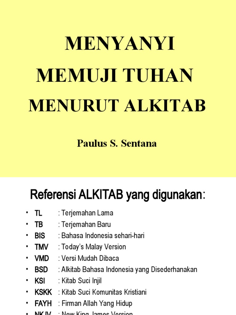 Menyanyi Memuji Tuhan Menurut Alkitab - Versi Singkat 1 | PDF