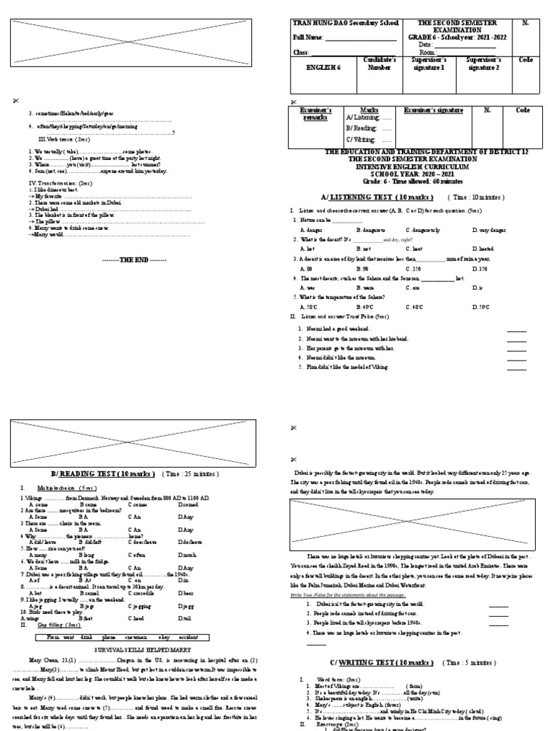 ĐỀ TATC KHỐI 6-HK2-2021-2022-L.TINH | PDF