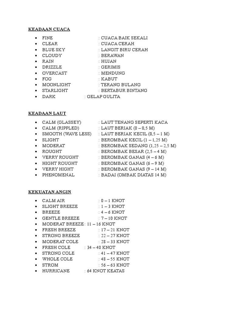 Keadaan Cuaca | PDF