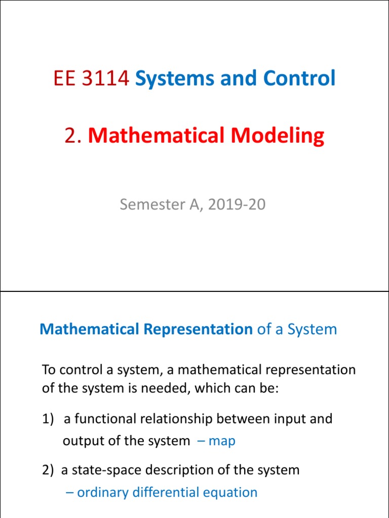 Lecture 2+modeling+ + | PDF | Laplace Transform | Applied Mathematics