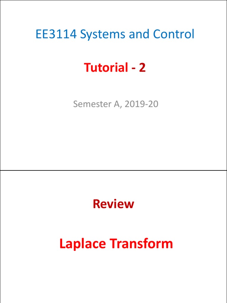 Tutorial-2 | PDF | Laplace Transform | Ordinary Differential Equation