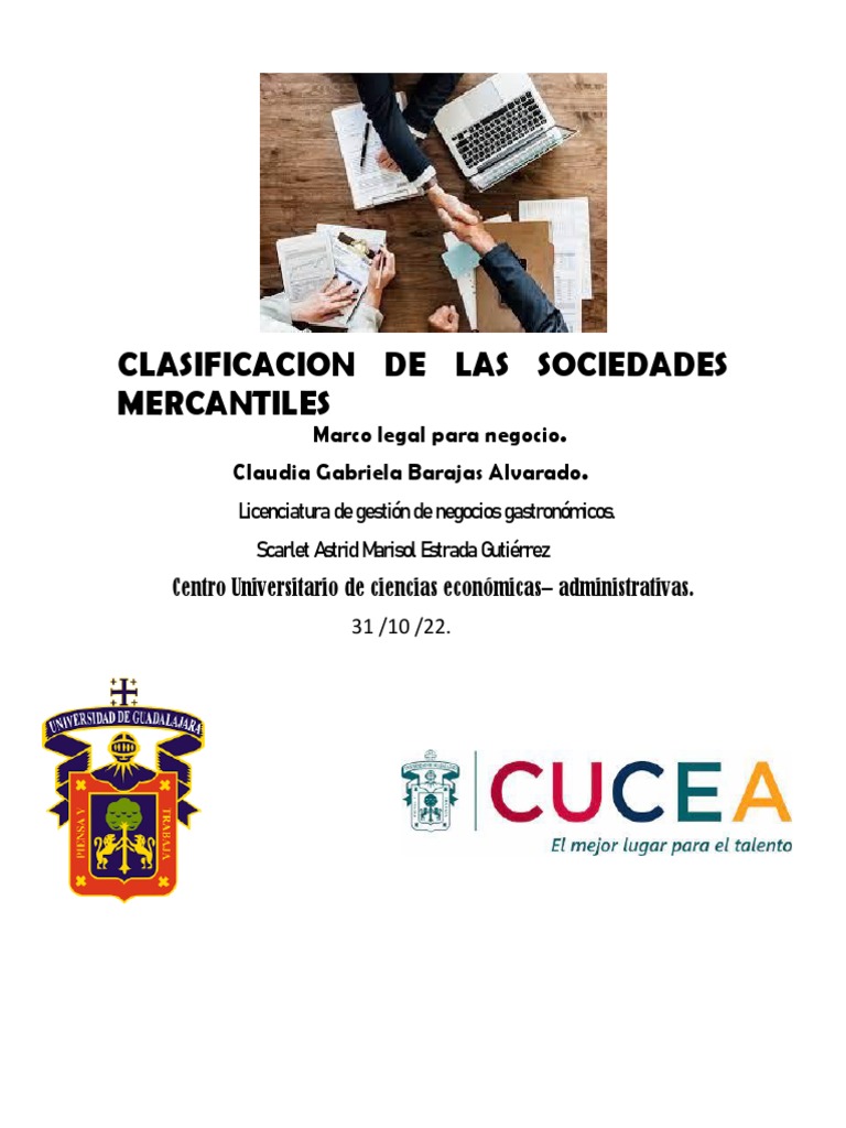 Actividad 14 Clasificacion de Las Sociedades Mercantiles . | PDF | Sociedad de responsabilidad ...