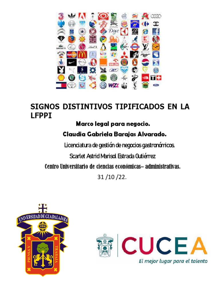 Actividad 13 Menciona Cuales Son Los Signos Distintivos Tipificados en La Lfppi | PDF | Marca ...