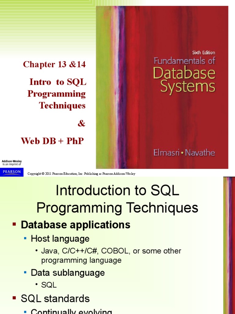 Intro To SQL Programming Techniques & Web DB + PHP: Chapter 13 &14 ...