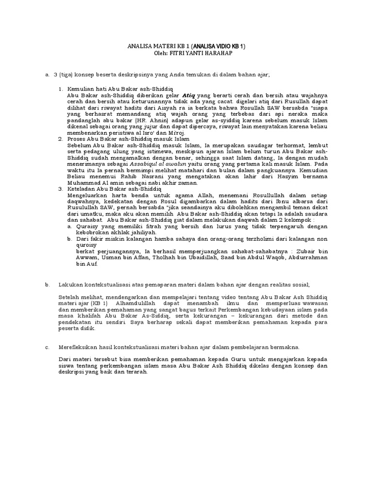 ANALISA SKI - KB 1 Dan 2 | PDF