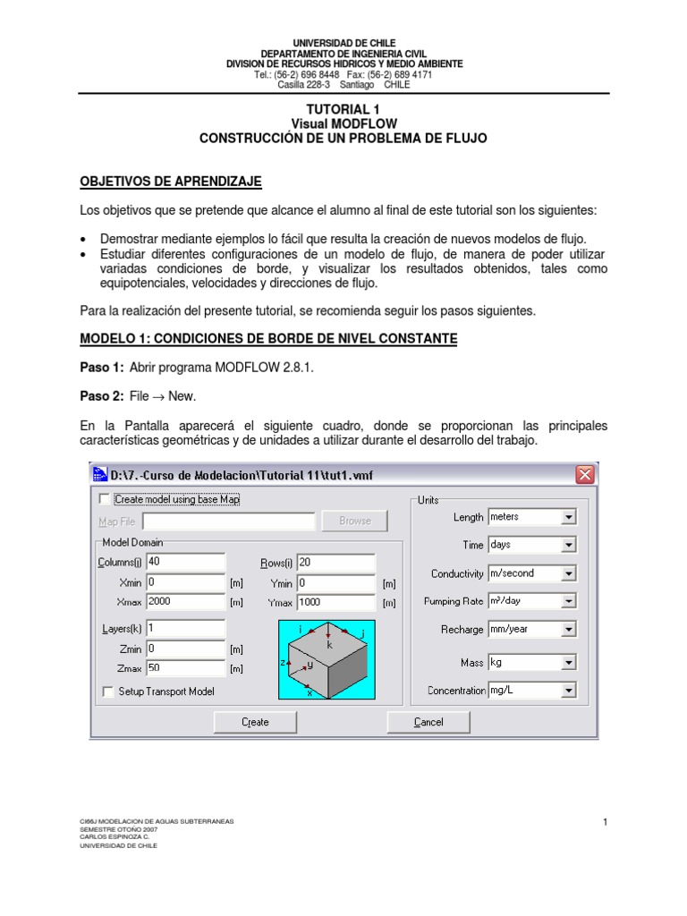 Tutorial Modflow | PDF | Santiago | Chile