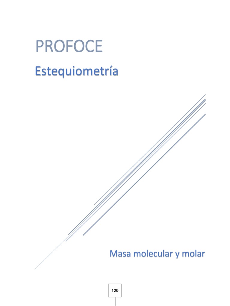 Masa Molar Profoce | PDF | Mole (Unidad) | Compuestos químicos