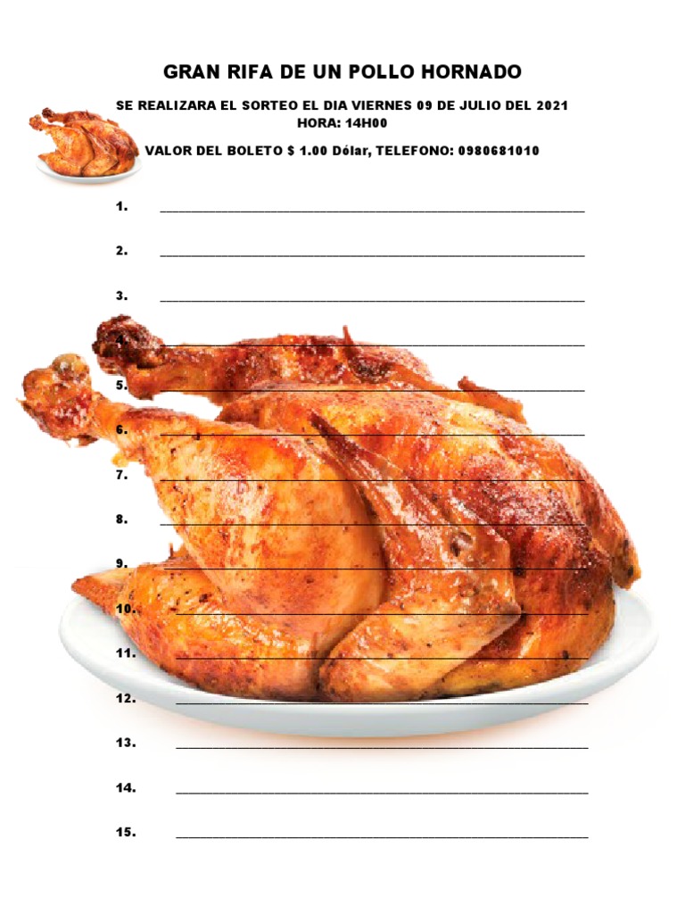 Gran Rifa de Un Pollo Hornado | PDF