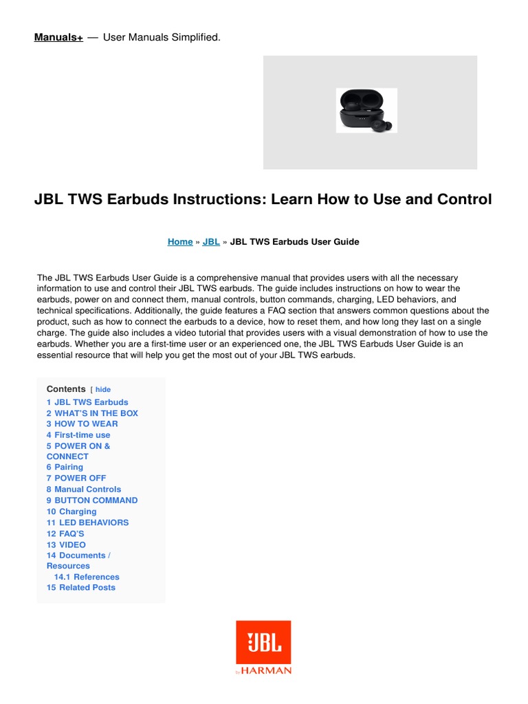 Tws Earbuds Manual | Download Free PDF | Headphones | Computer Engineering