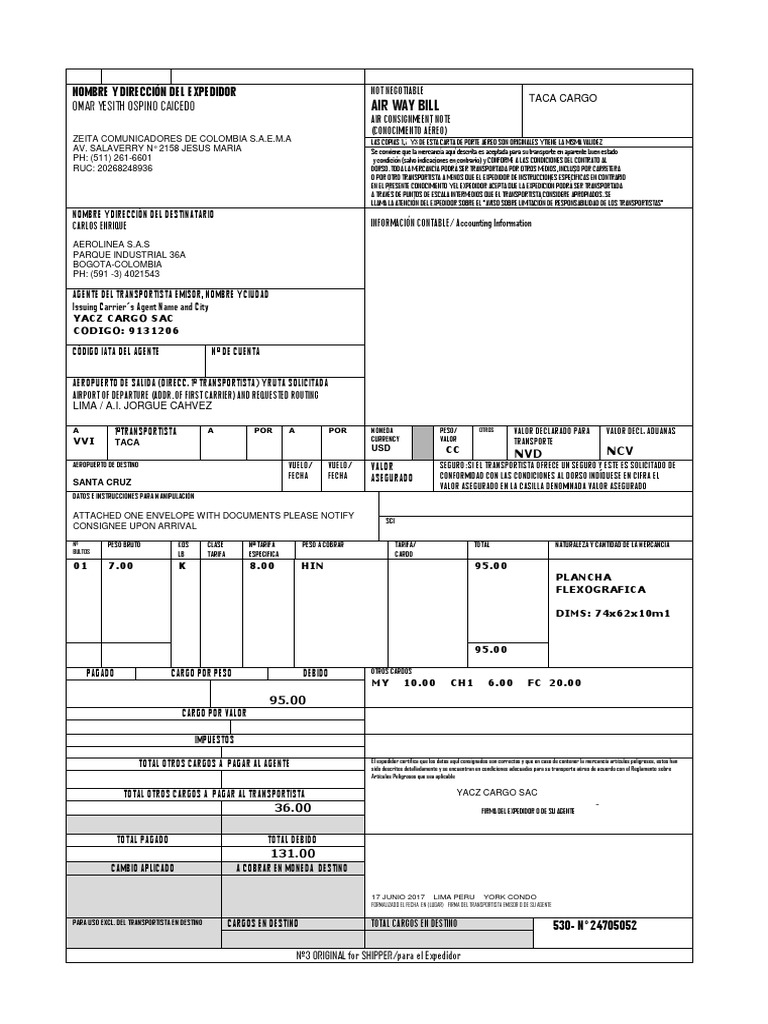 Guia Aerea | PDF | Industrias de servicio | Economias