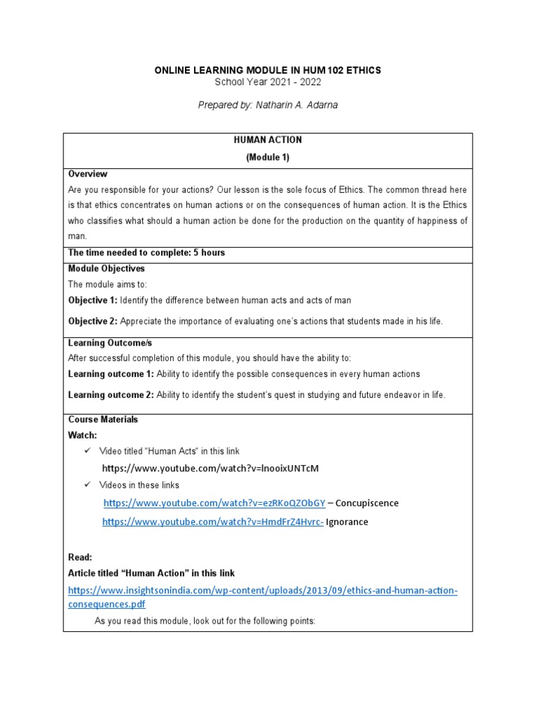 Asynch Module 1 Hum102 | PDF | Learning | Educational Technology