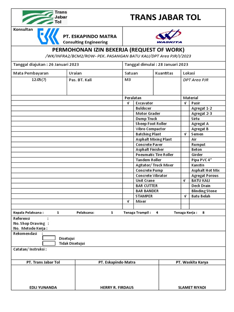 Form Request Pekerjaan | PDF