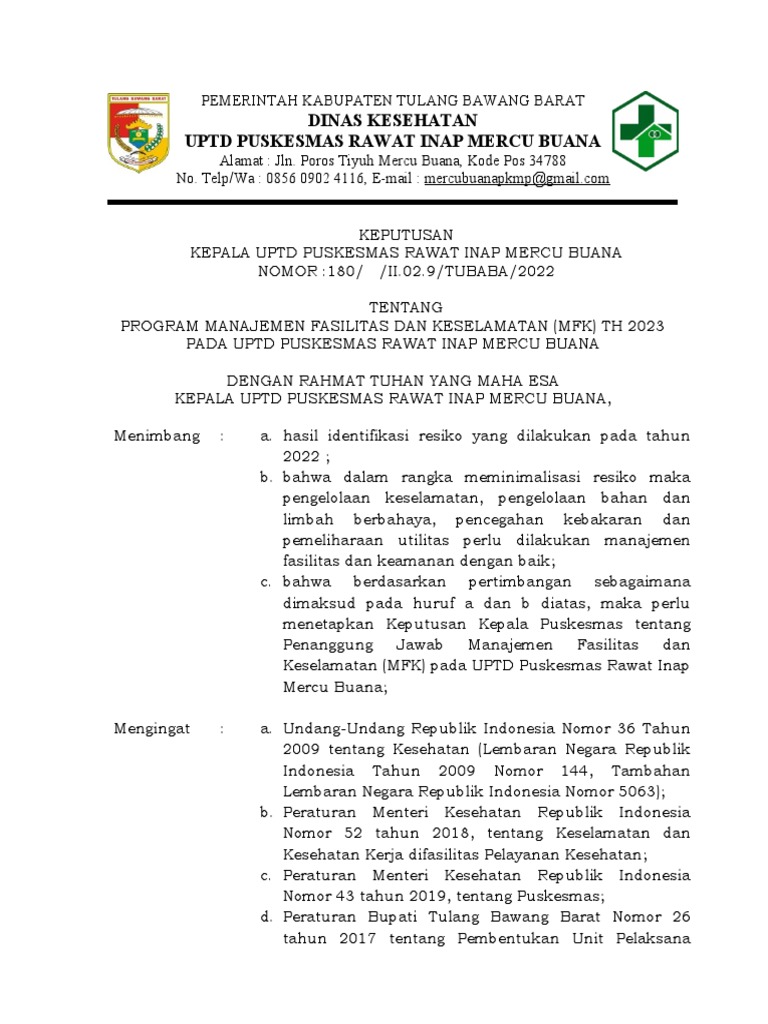 1.4.1.ep.a. SK Program MFK Tahun 2023 | PDF
