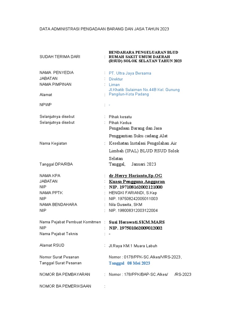 SP 178 Dan Adm Pencairan SC IPAL | PDF