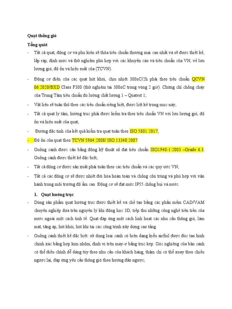 Spec Qu T Thông Gió TOMECO | PDF