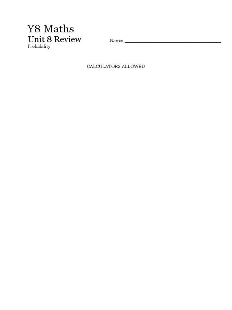 Y8 Unit 8 Review | PDF