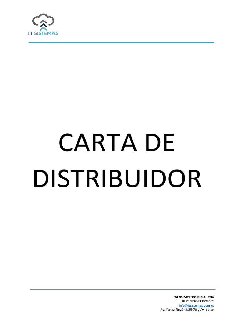 Carta de Distribuidor | PDF