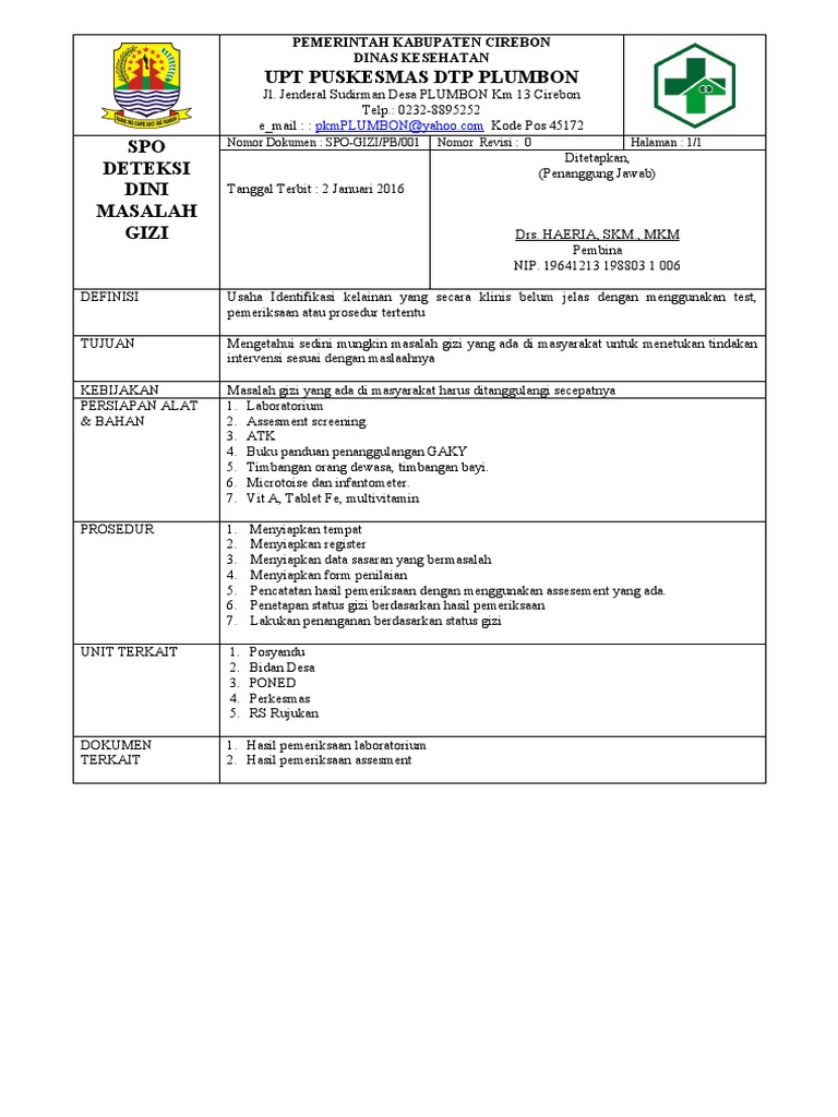 Spo 1 Deteksi Dini Masalah Gizi | PDF