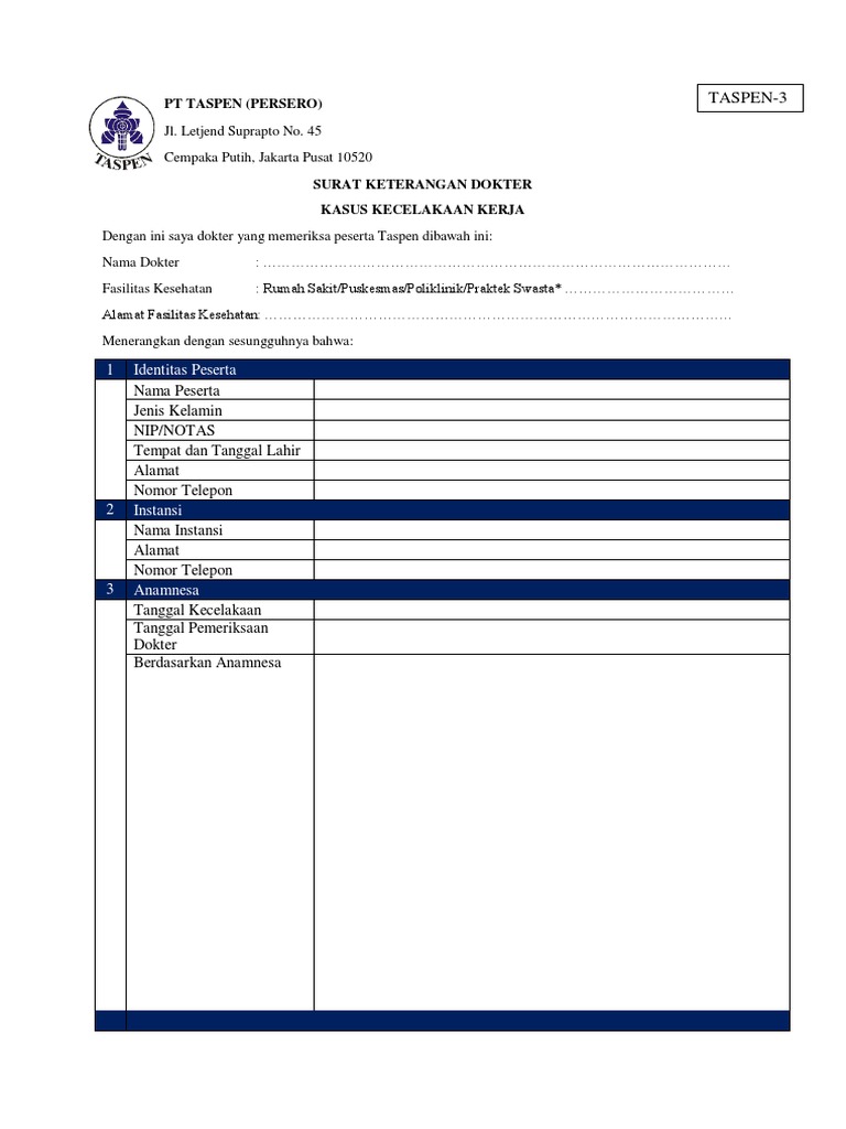 Lampiran Iii (Form 3 Taspen) | PDF