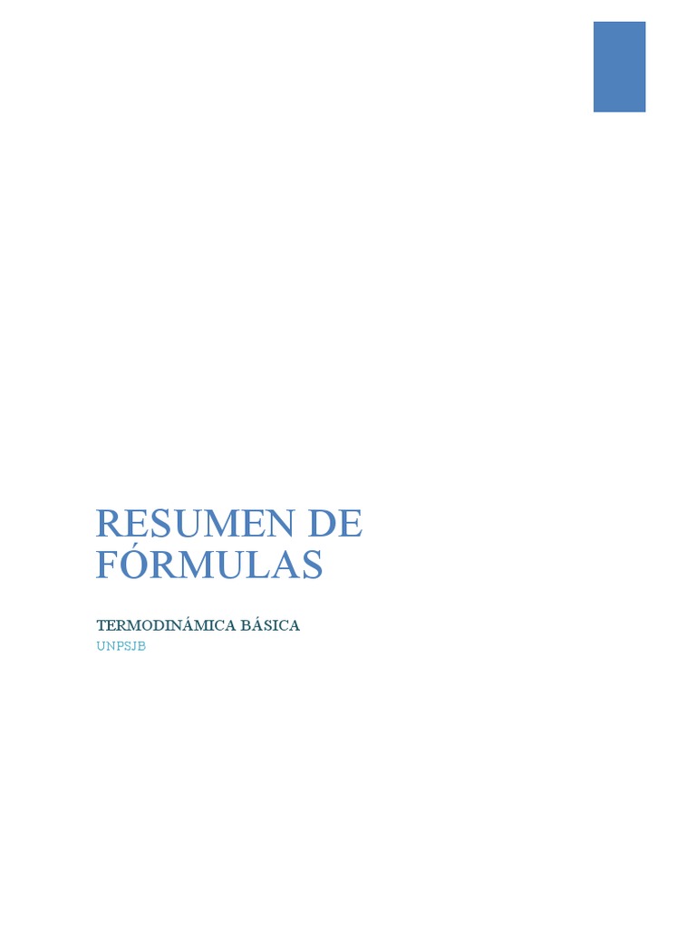 Resumen de Fórmulas | PDF