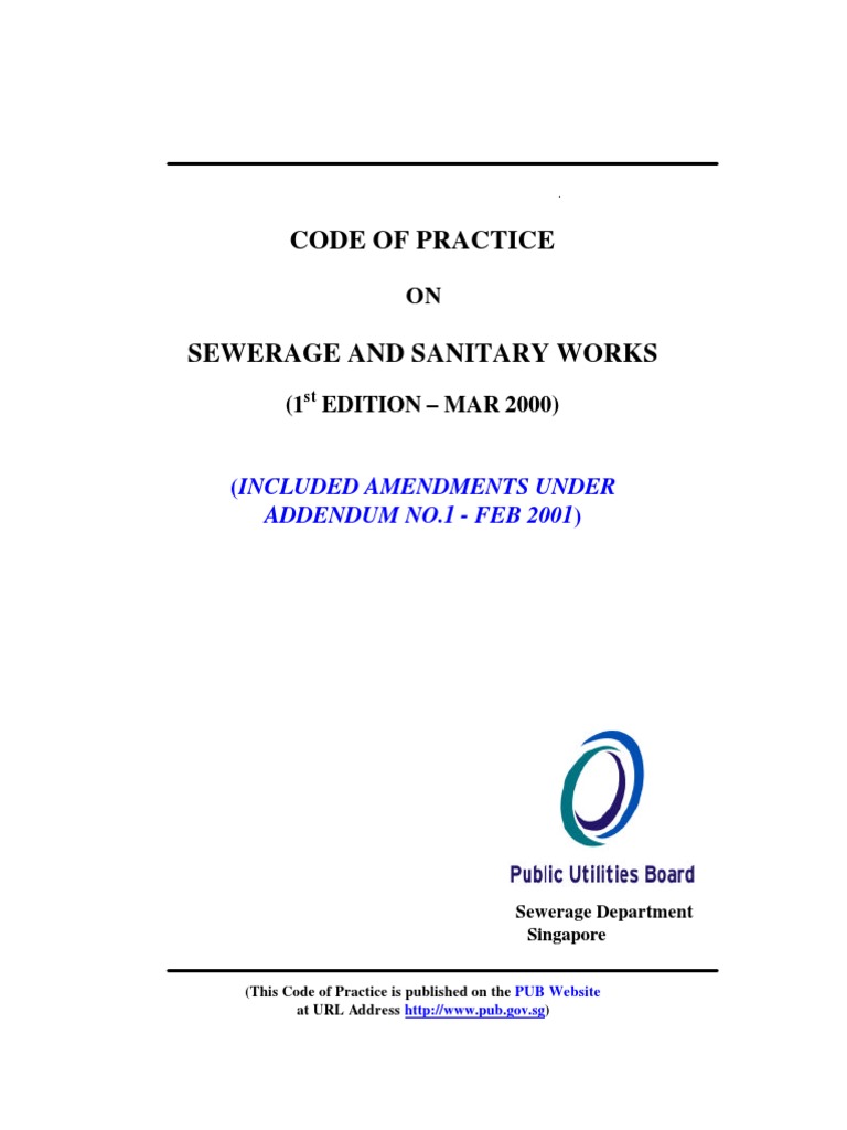 Code of Practice On Sewerage and Sanitary Works | PDF