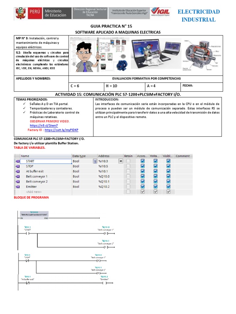 15-Practica - Comunicacion PLC 1200+plcsim+factory Io | PDF ...