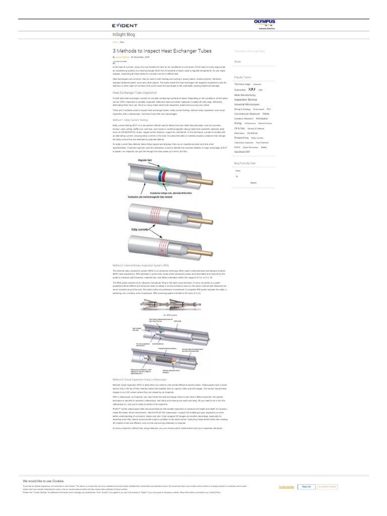 3 Methods To Inspect Heat Exchanger Tubes - Blog Post - Olympus IMS | PDF | Heat Exchanger ...