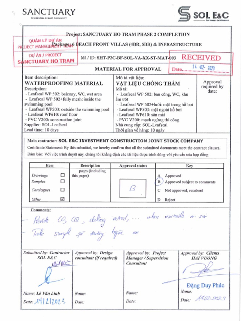SHT-P2C-BF-SOL-VA-XX-ST-MAT-003 - Waterproofing | PDF