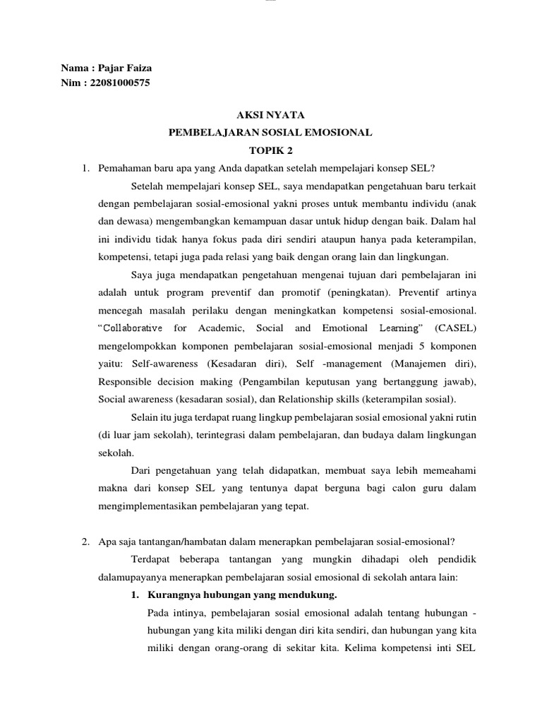 Topik 2 Aksi Nyata Pajar Faiza Nur | PDF