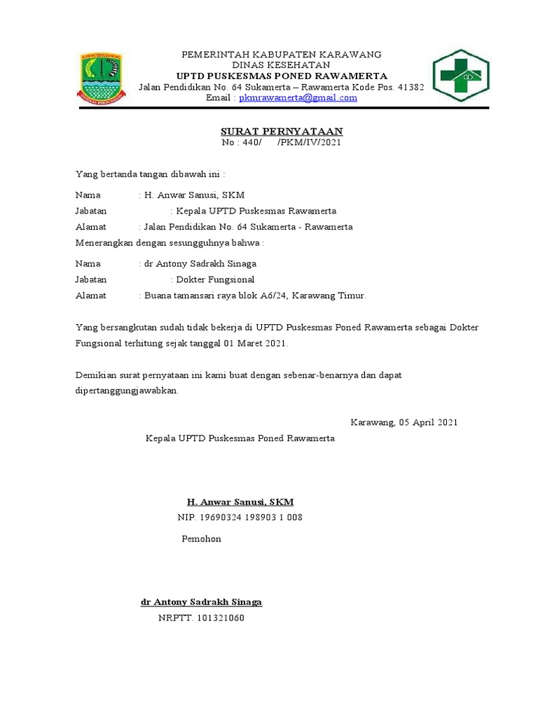 Surat Pernyatan. | PDF