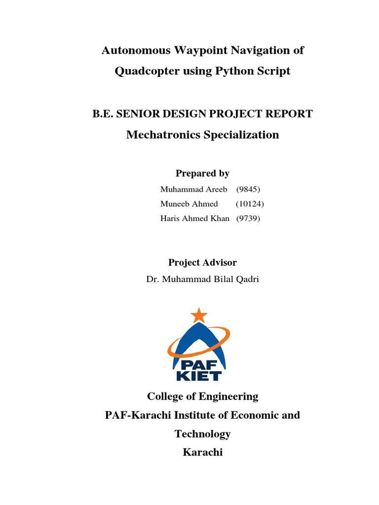 Autonomous Waypoint Navigation of Quadcopter Using Python Script3 | PDF | Quadcopter | Unmanned ...