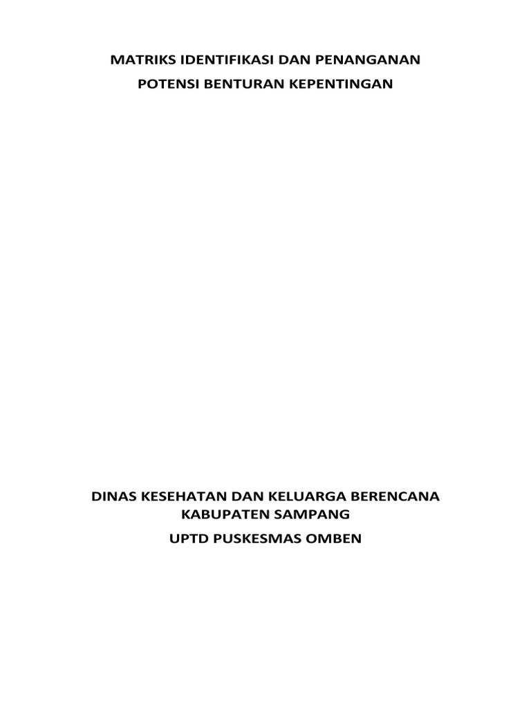 Matriks Identifikasi Benturan Kepentingan Omben | PDF