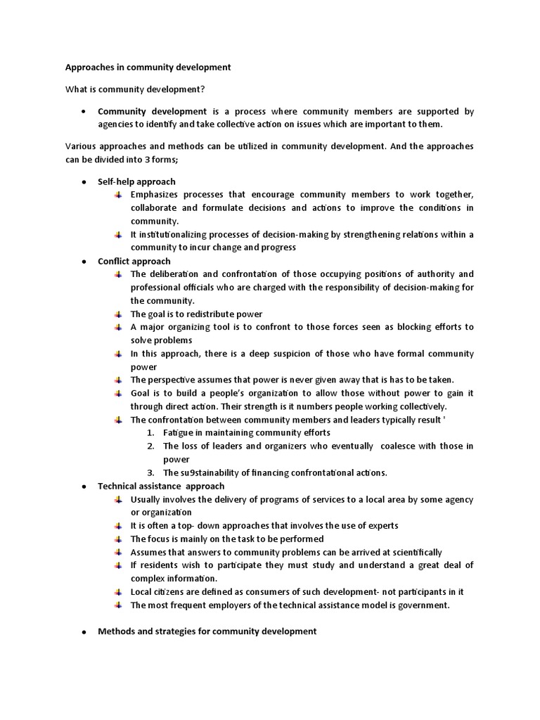 Approaches in Community Development | Download Free PDF | Community ...