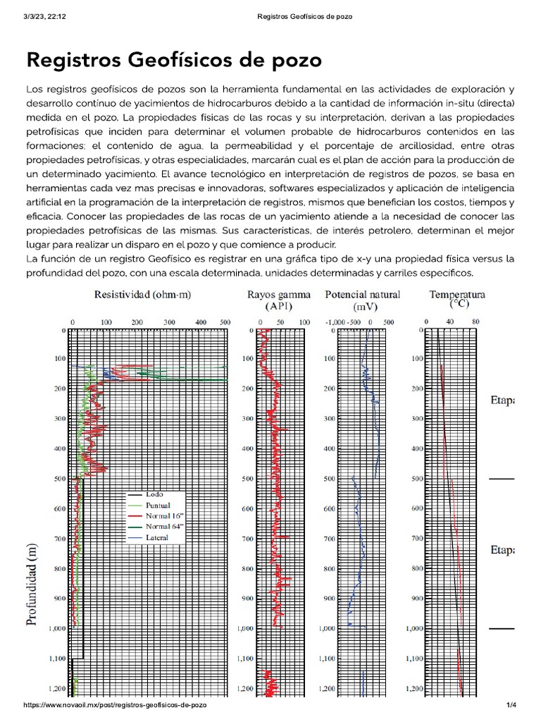 NOVA OIL Registros Geofísicos de pozo | PDF