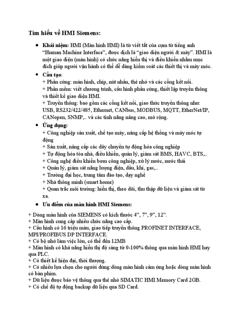 Tìm hiểu về HMI | PDF