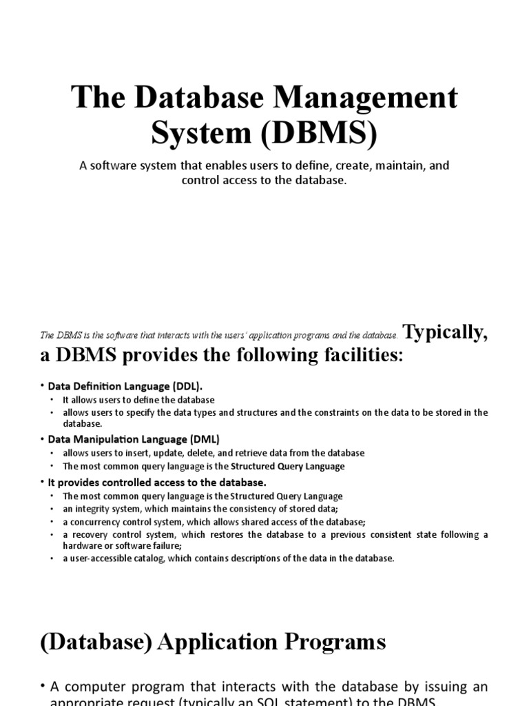 The Database Management System DBMS | PDF | Databases | Relational Database