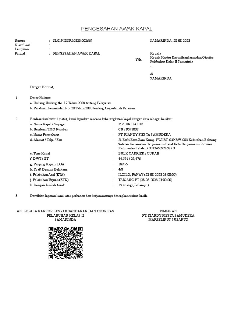 Pengesahan Kru 1 | PDF