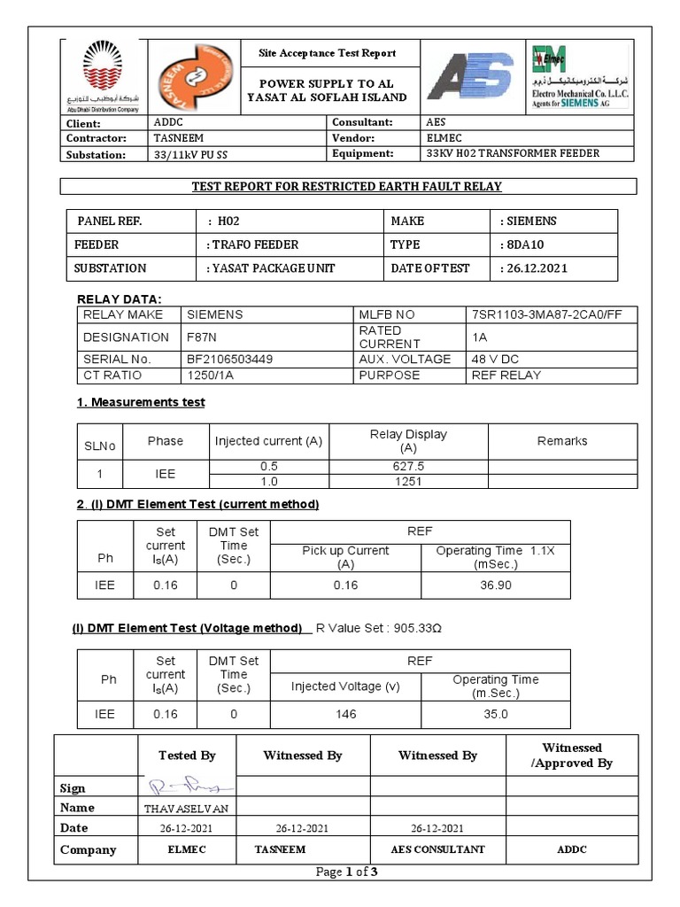 H02 Ref Relay 87N | PDF | Electrical Substation | Electric Power