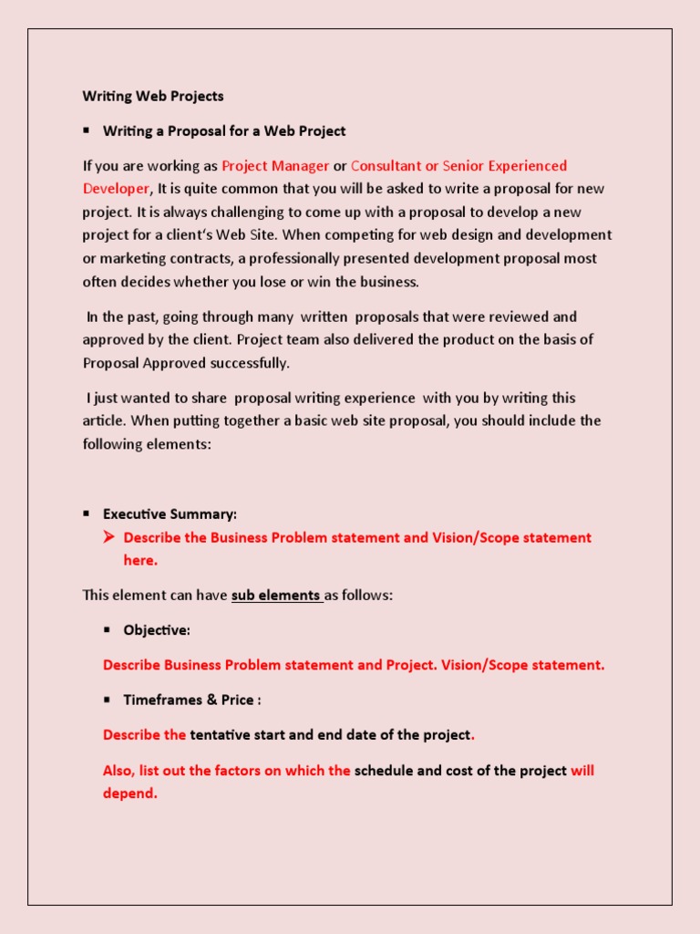 Web Project Proposal Guide | PDF | Project Management | Business
