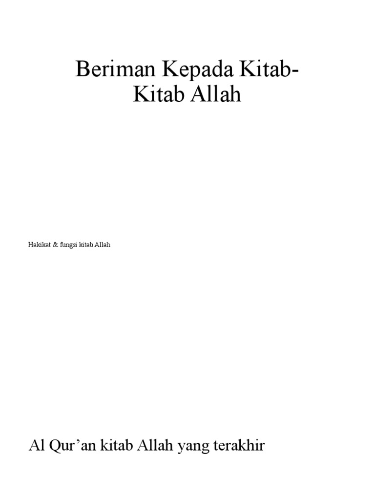 Pertemuan 4 - Beriman Kepada Kitab-Kitab Allah | PDF