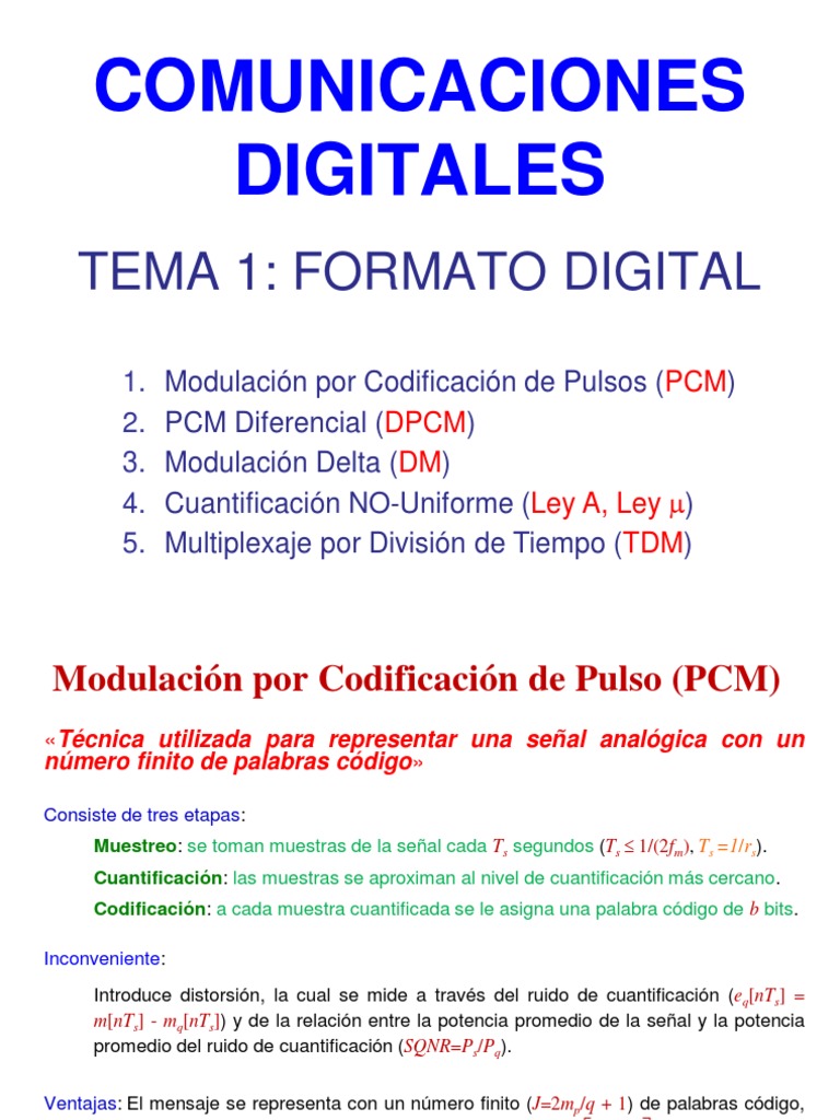 Tema 1 Formato Digital 20P | PDF | Muestreo (procesamiento de señal ...