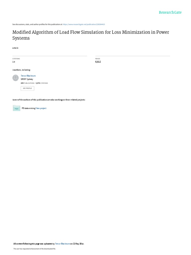 Modified Algorithm of Load Flow Simulation For Los | PDF | Transformer ...