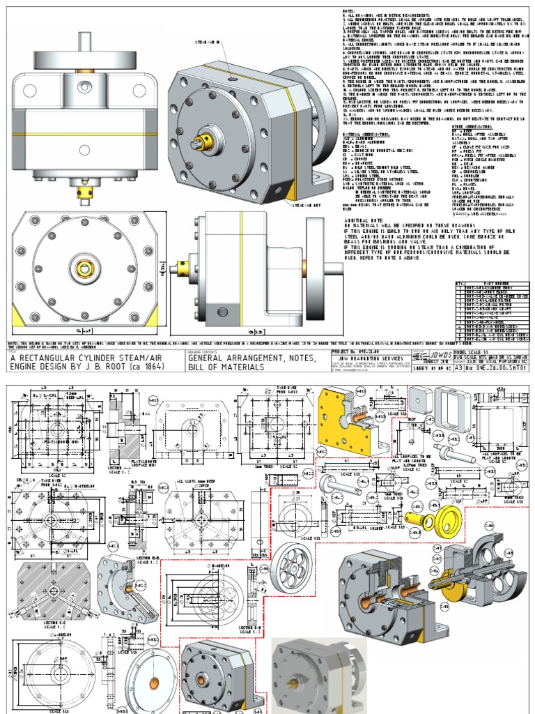 Rectangular Cylinder Steam Engine | PDF