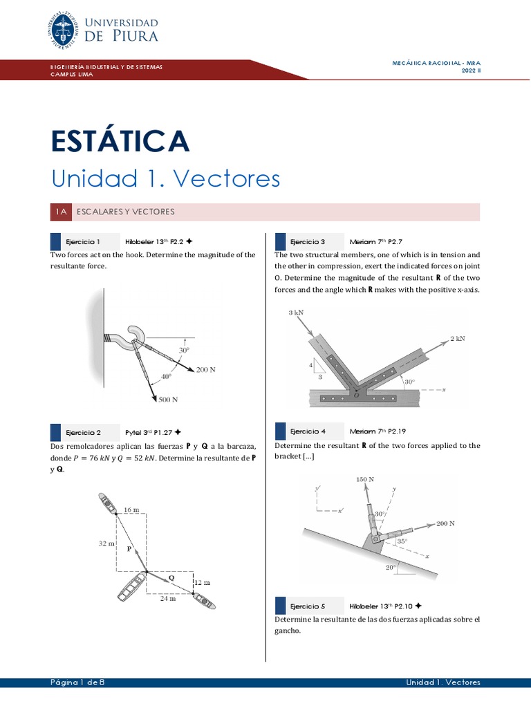 U1 Estática Vectores v22 | PDF